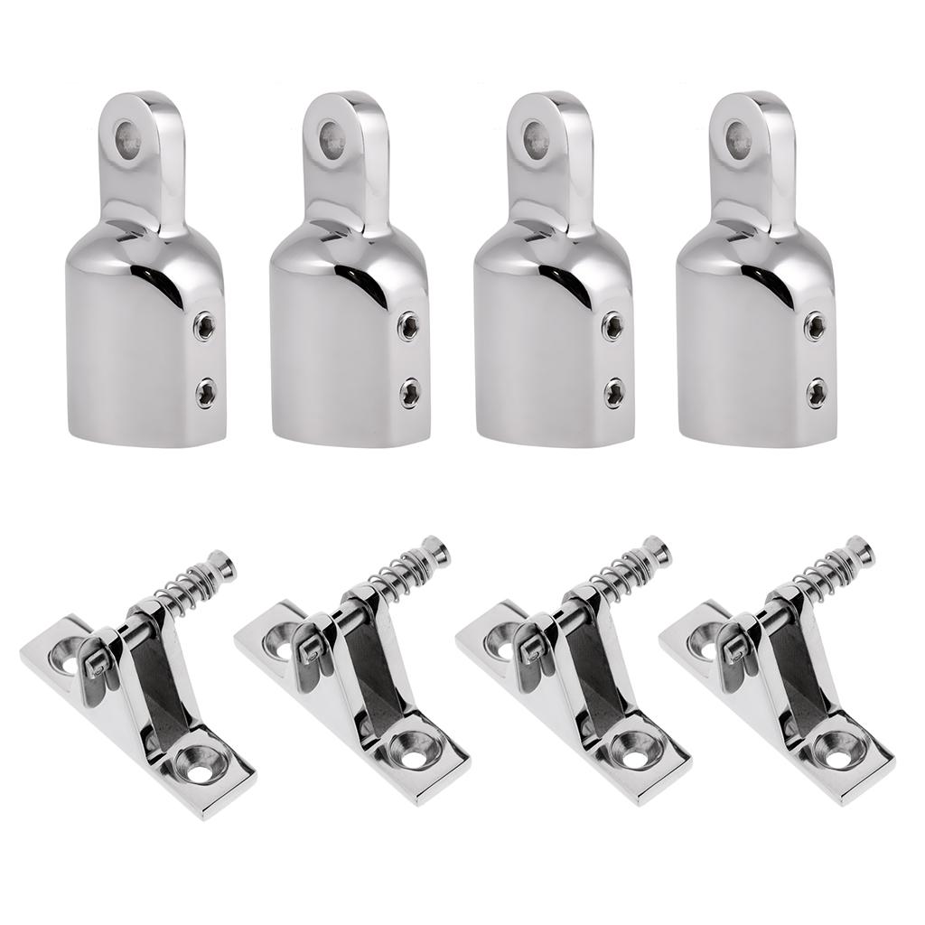 8Pcs Marine Boat Deck Hinge with Eye End Cap Stainless Bimini Top ...