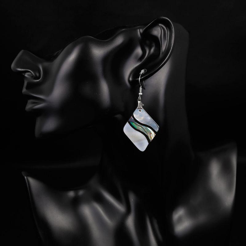 Buy Earrings Geometric Shell Pendant Dangle Square Colorful Unique ...