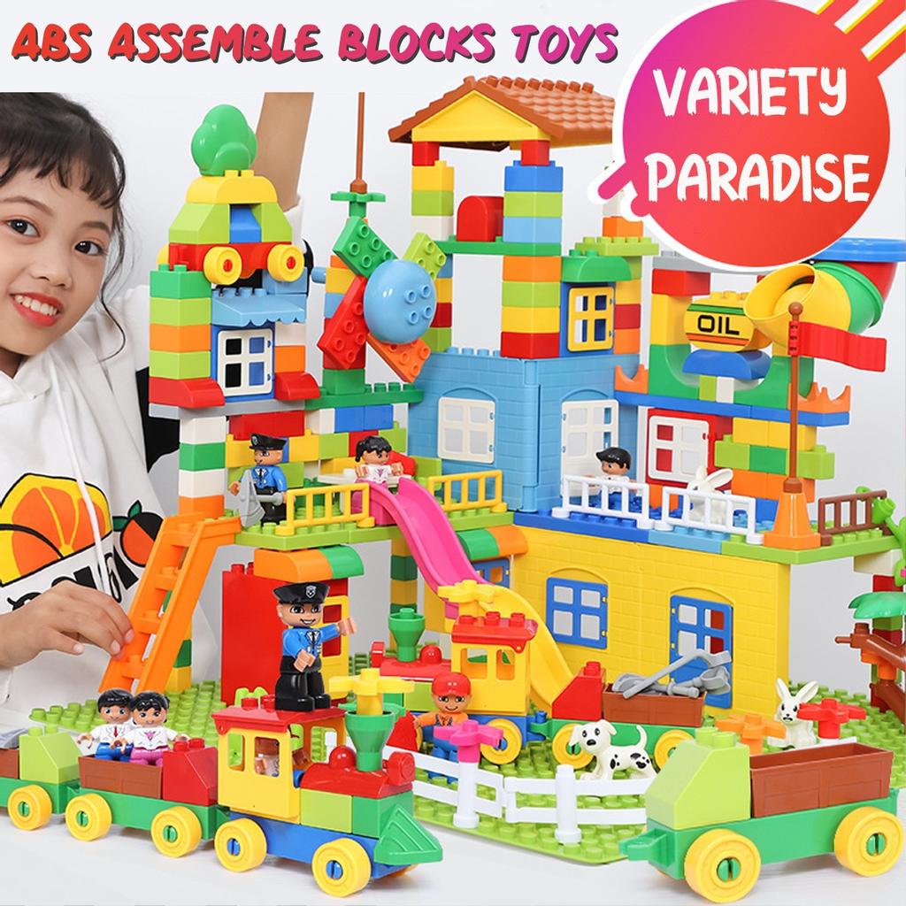 226PCS/113PCS Maze Ball Track Building Blocks ABS Funnel Slide Assemble ...