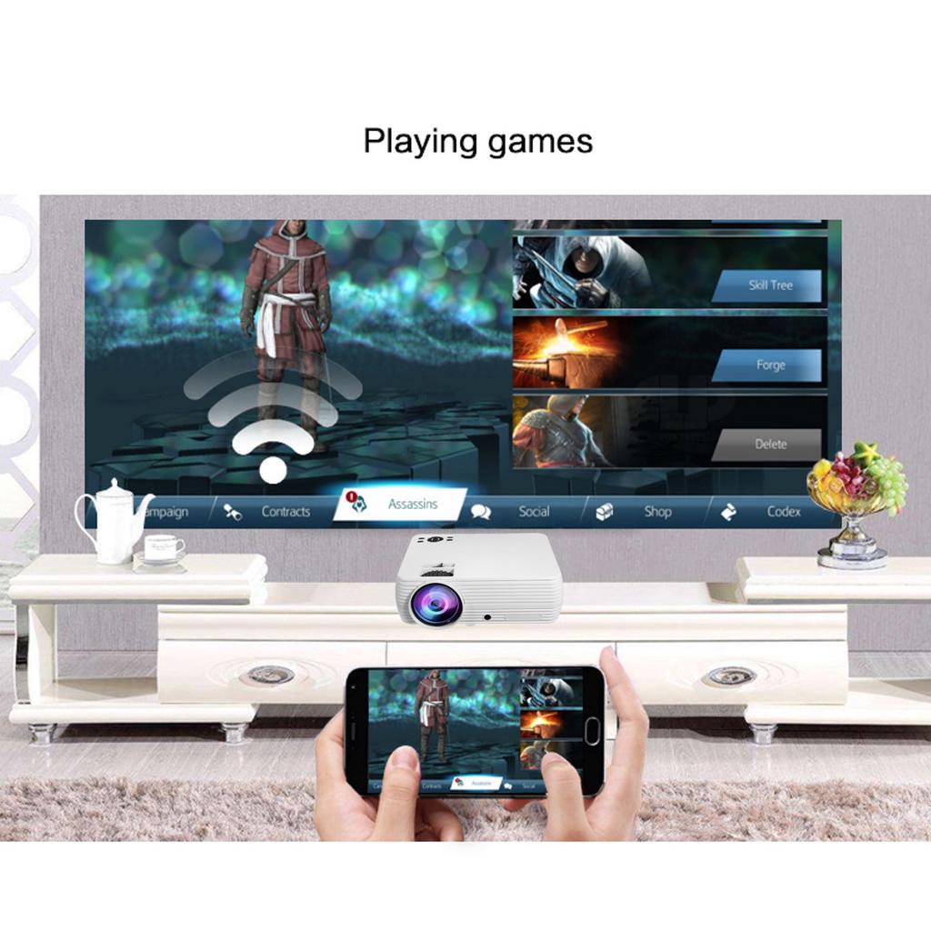 Projector Android 6 WiFi Bluetooth Multimedia 7000 Lumens 1080P LED ...