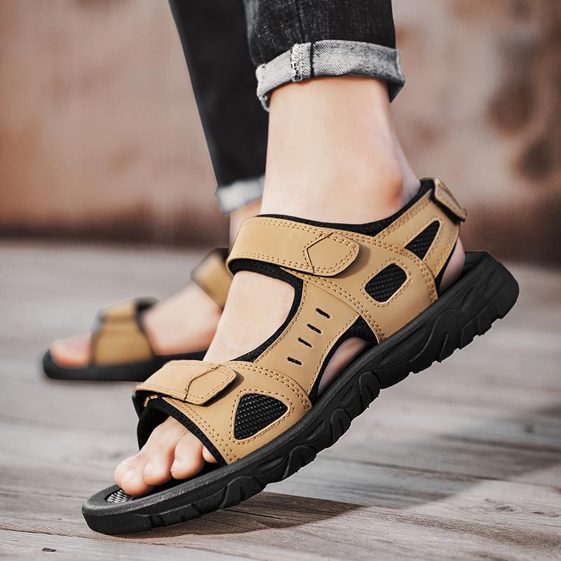Buy Summer Sandals Men's Velcro Outer Wear Roman Beach Shoes Sports ...