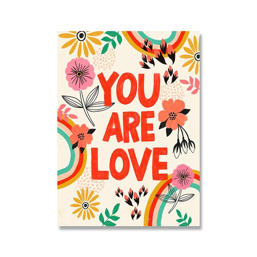 Buy Inspirational Quote Art Posters Boho Nursery Color Canvas Painting ...