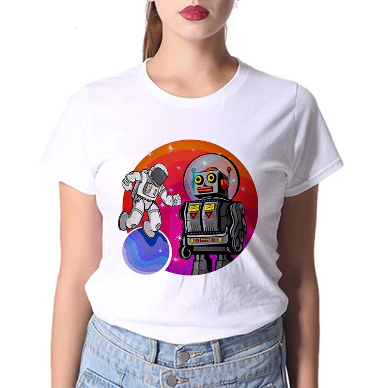 Buy Women White Top Astrobot T Shirt at affordable prices — free ...