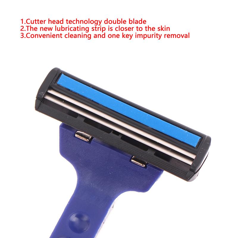 Buy 1 Handle +6Pcs Razor Blades For Men 2 Layer Facial Care Shaver ...