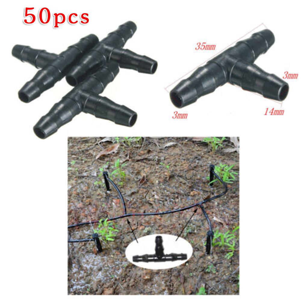 Buy 50pcs Drip Sprinkler Irrigation Barbed Tee Connector For 4/7mm Hose ...