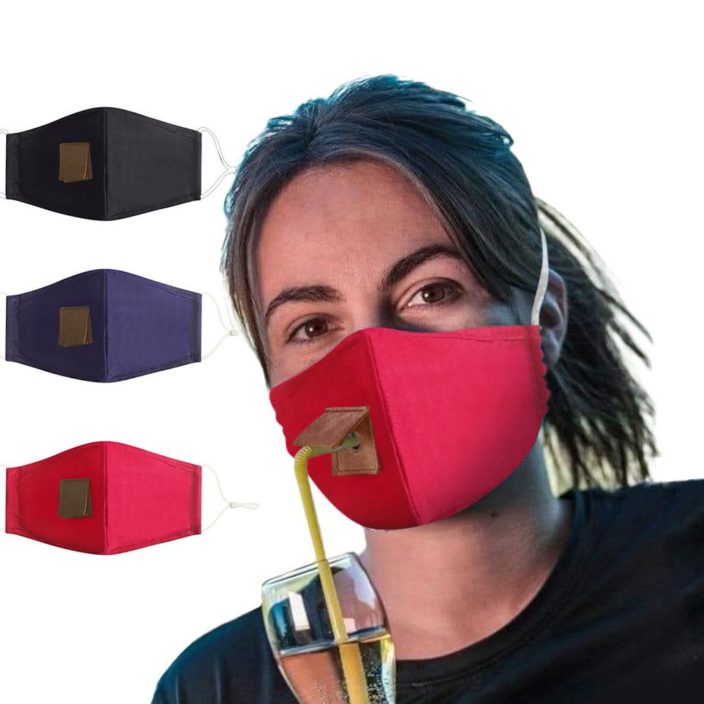 Buy Aominuo Adult Women Protect Cotton Face Mask Drinking Mask with ...