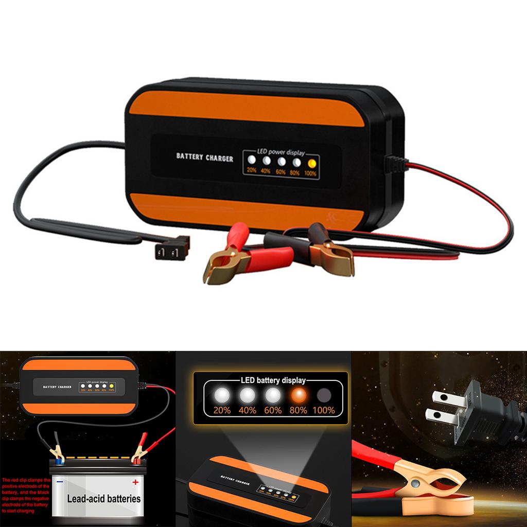 Buy Portable Full Smart Battery Charger Motorcycle 12V Battery Charger ...