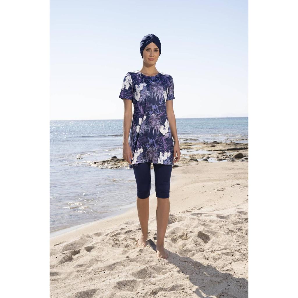 Buy Modest Muslim Swimwear Burkini Islamic Swimsuit Boned Half Sleeve ...