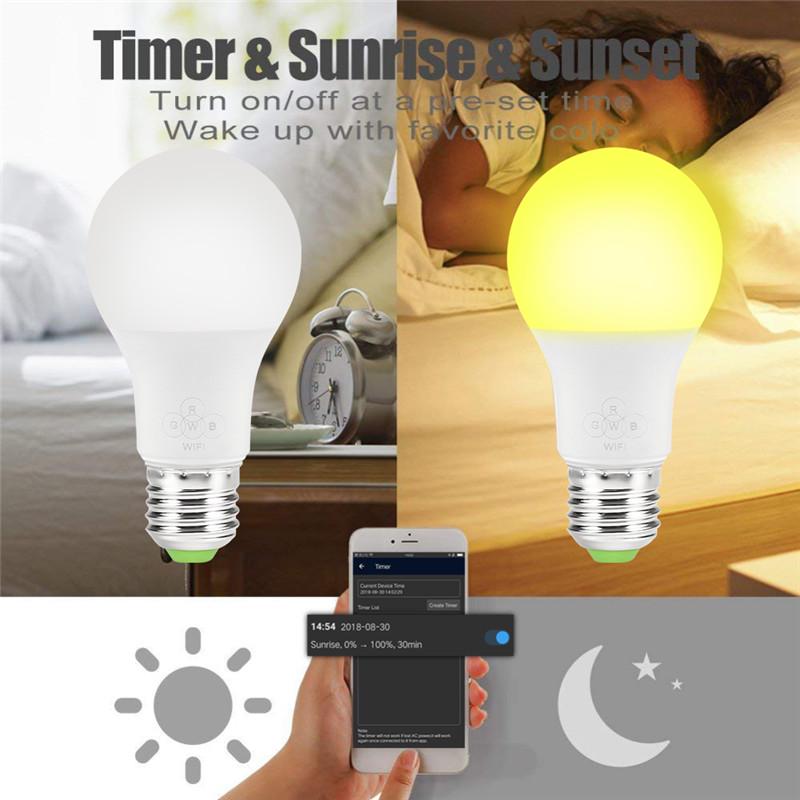 Sunrise Wake-Up Wifi Lights Cellphone Control Color Tunable Soft RGB ...