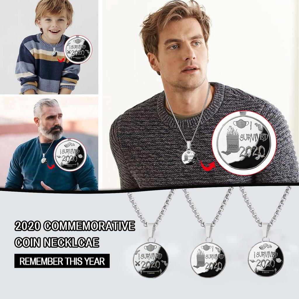 Buy [FH] I SURVIVED 2020 Commemorative Coin Necklace Memories Of The ...