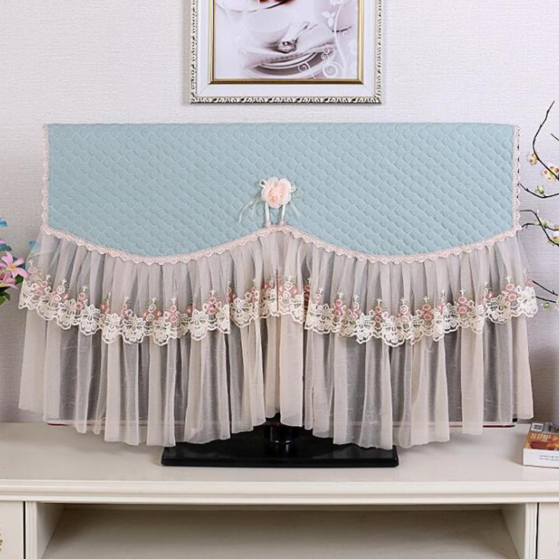 Hanging Wall Mounted LCD TV Covers Flower Lace Dustproof Television ...