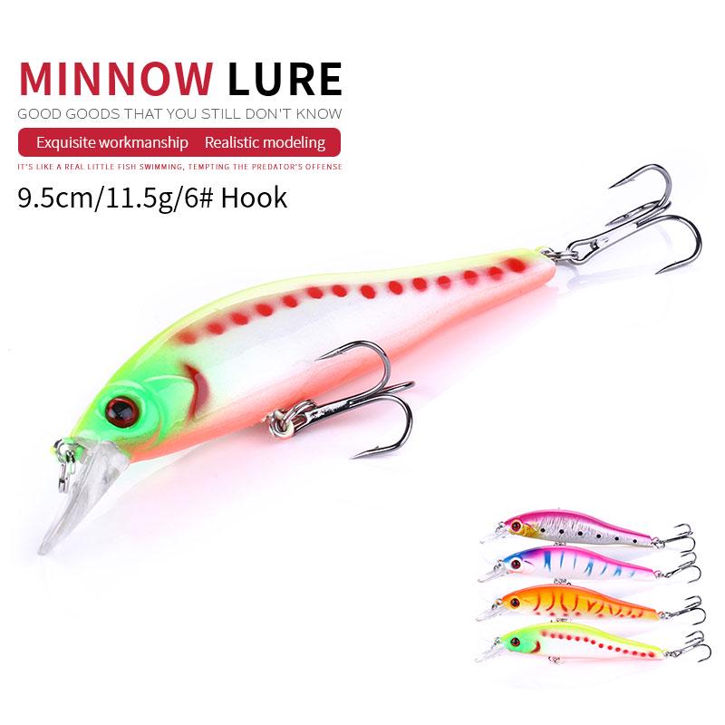 Buy Fishing Lure 1pc 9.5cm/11.5g Crankbait Fishing Lure Bionic Bait Plastic Hard Crank Minnow ...