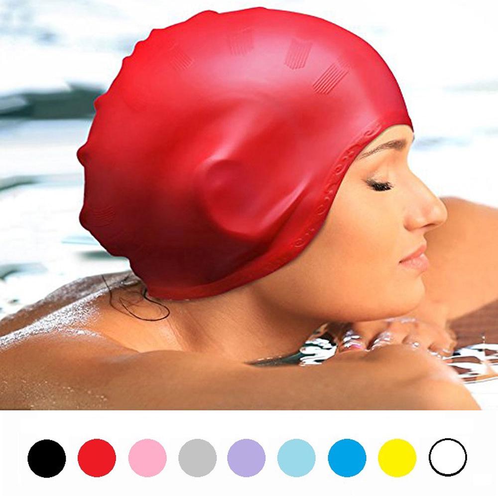 Buy 1X Silicone Swimming Cap Waterproof Swim Cap Swimming Hat for Woman ...