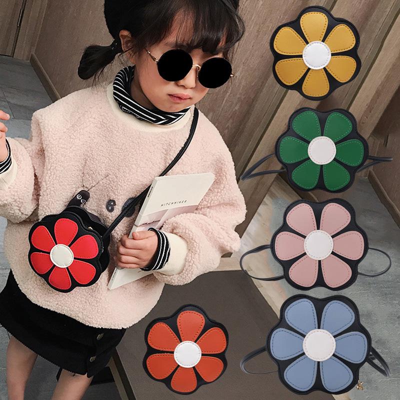 Buy Kids Handbags Purse PU Leather Crossbody Bag Flower Shoulder Bag ...