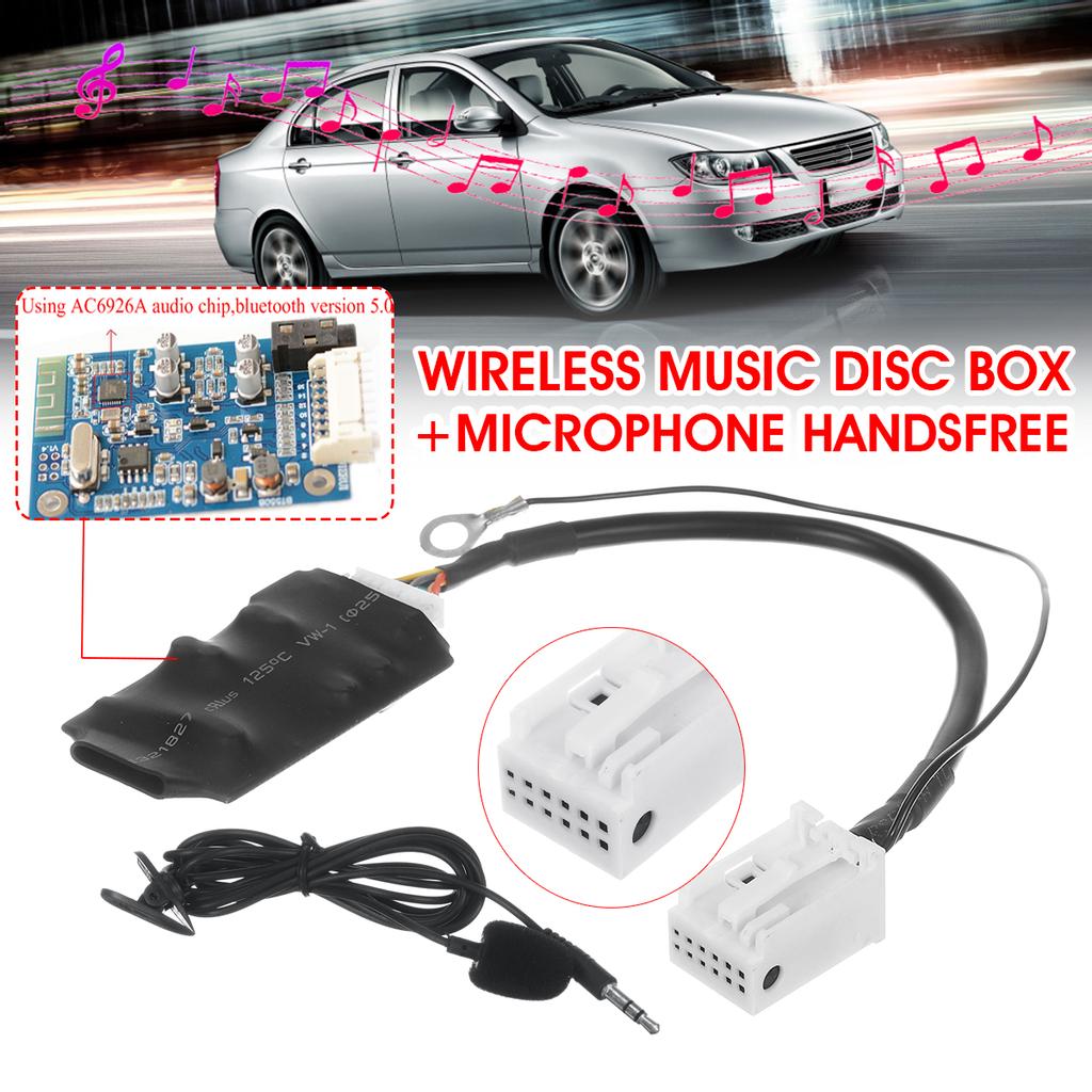 Wireless bluetooth Music Hands-Free Car Interface AUX Adapter With Mic ...