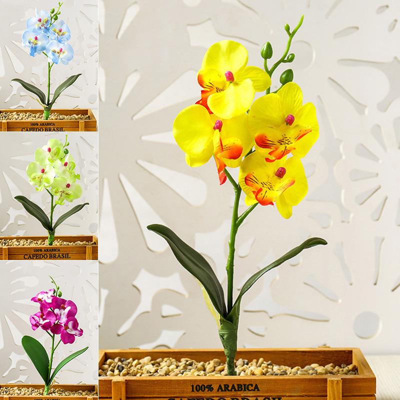 Buy Artificial Flower Mini Fake Potted Plant Phalaenopsis Bonsai ...