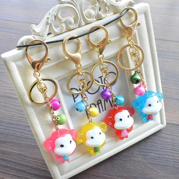 Buy Lovely Little Monkey Bell Keychain Keychain Car Key Ring Handbag ...