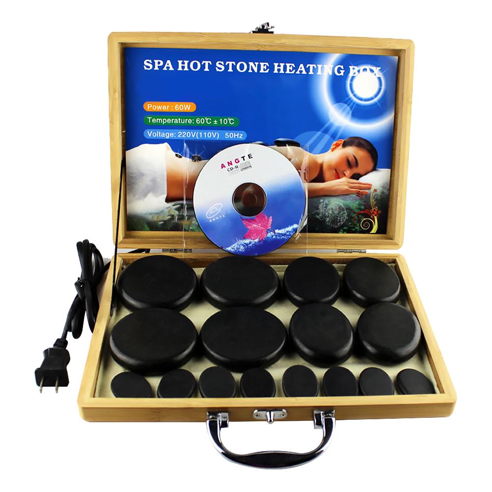 Buy Bamboo 16-Piece Massage Stone Energy Health Heater SPA Oil Massage ...