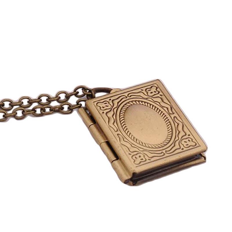 Buy Fashion Carved Vintage Style Delicate Magic Book Locket Necklace ...