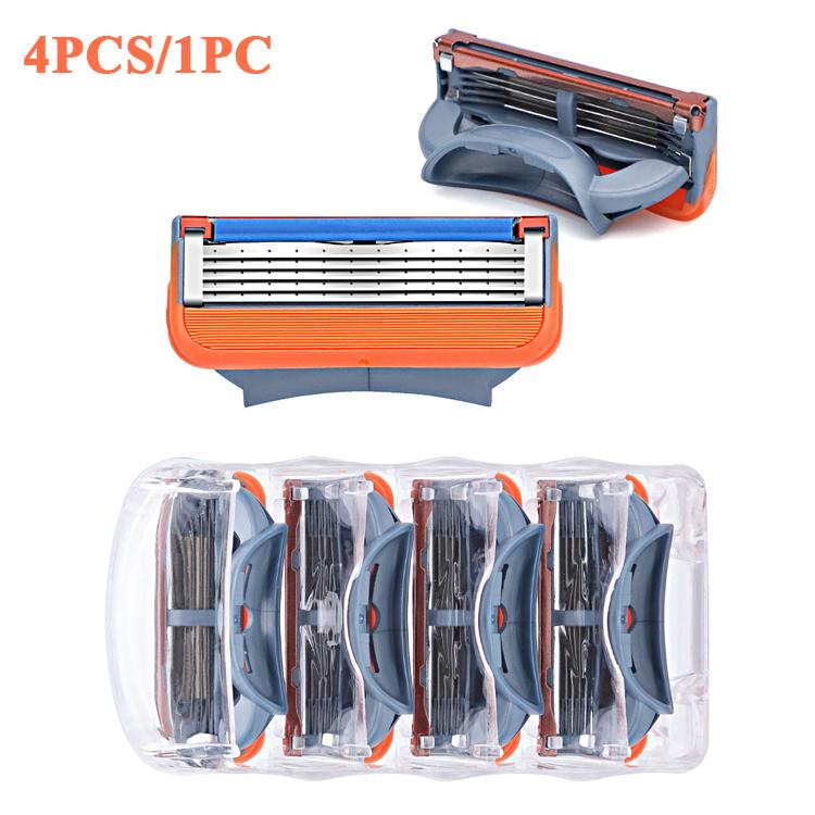 Buy 4pcs/1pc Fashion 5-Blade Men Face Shaving Razor Blades Shaver ...