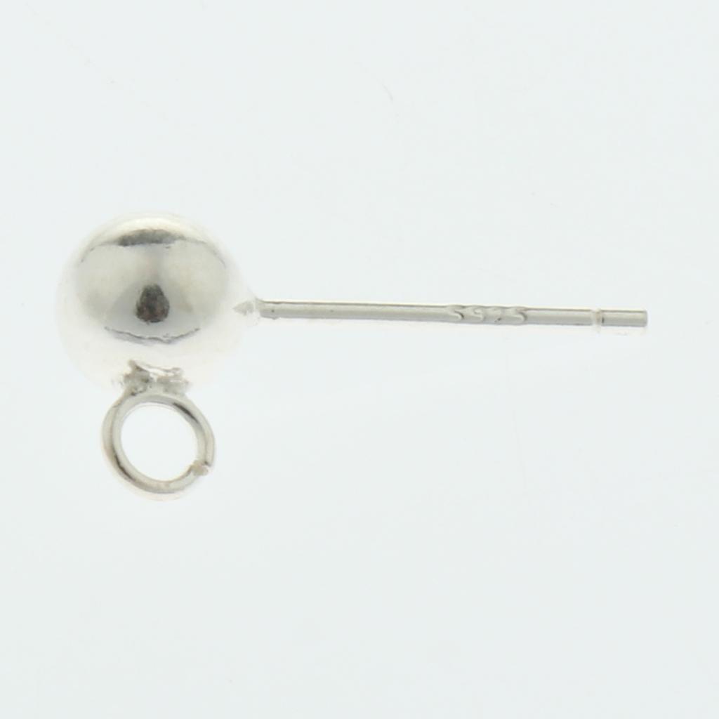 1 Pair S925 Silver Ear Stud Earring Posts Ball Post with Loop 3 mm ...