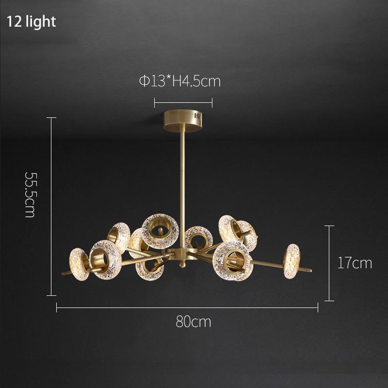 Buy New Copper Molecular Led Chandelier Lighting Home Decor Living Room ...
