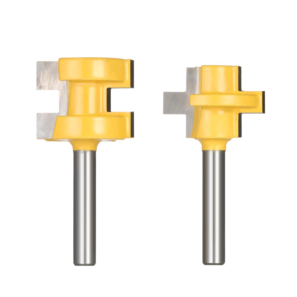 Buy 2PCS Mini 1/4" Shank Tongue Groove Router Bit Set 3 Teeth T-shape ...