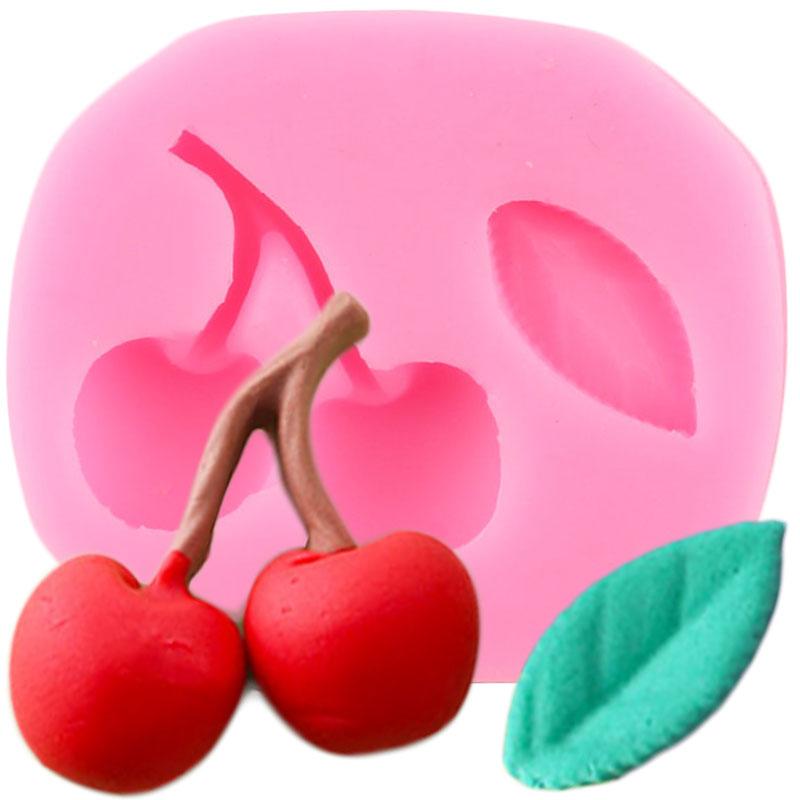 Cherry Leaves Silicone Mold Fondant Mould Cake Decorating Tools Candy ...