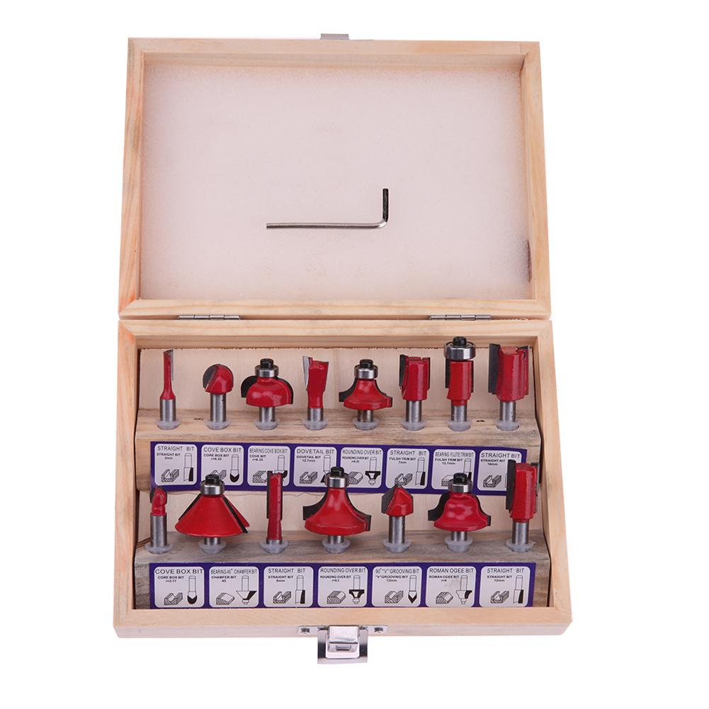 Buy 15pcs Router Bit Set Kit Shank Tungsten Carbide Rotary Tool Wood ...