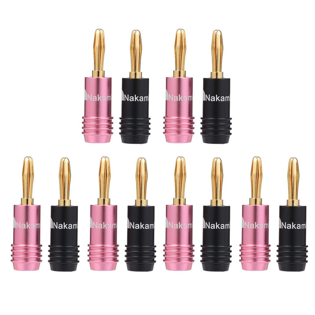 Satın alın Banana Plugs Black & Pink Jack 24k Gold-Plated Connectors ...