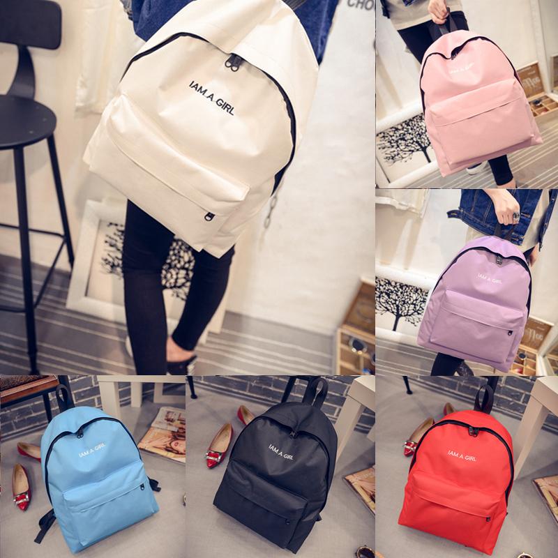 Buy Canvas Shoulder Backpack I Am A Girls Letter Printed Rucksack ...