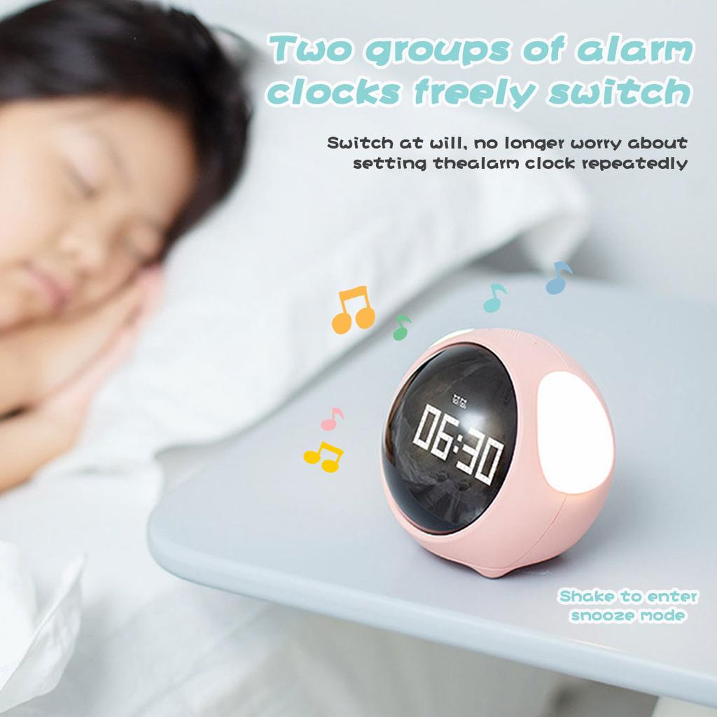 New Alarm Clock Multifunctional Cute Expression Bedside Voice Control ...
