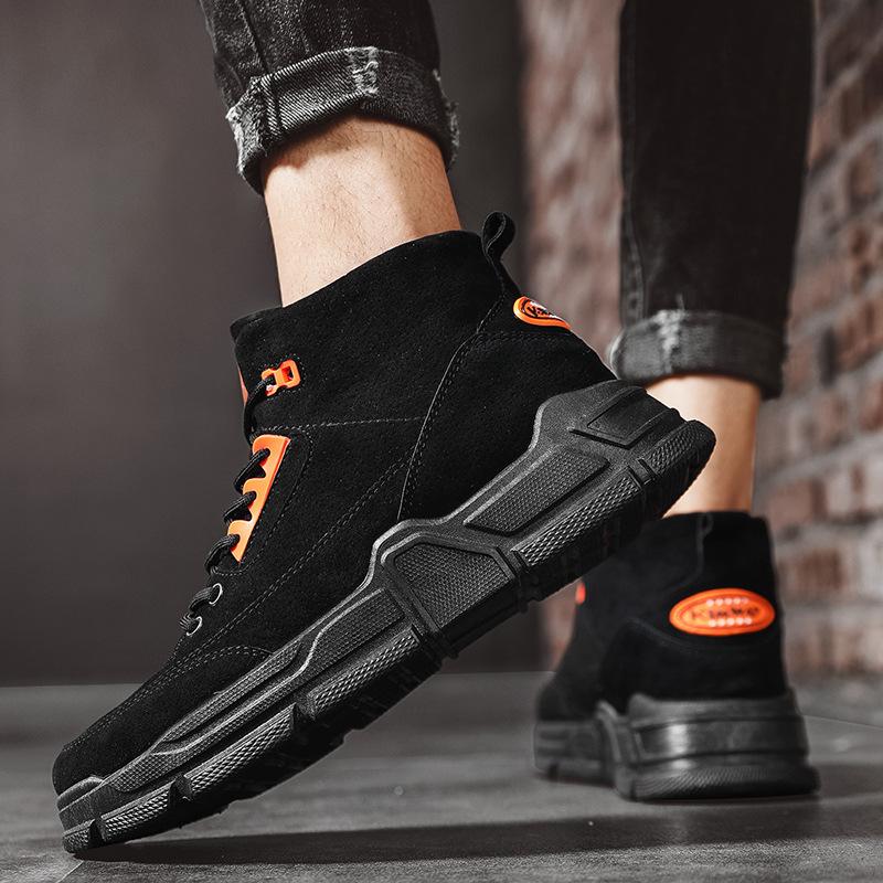 Buy Short Boots Men's Autumn and Winter Sports High-top Sneakers Ankle ...