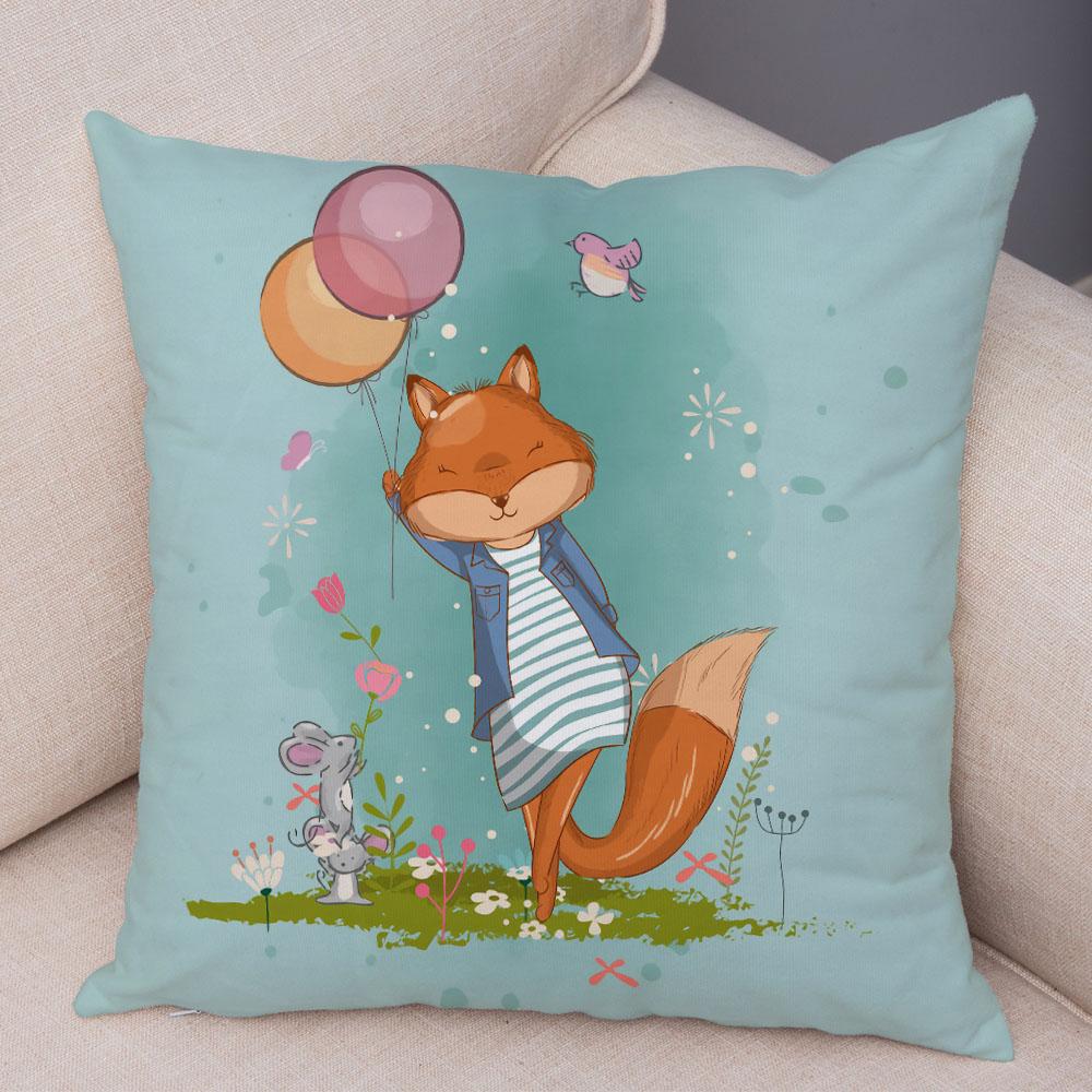 Cute Cartoon Painting Animal Print Pillowcase Sofa Bedroom Office Home ...