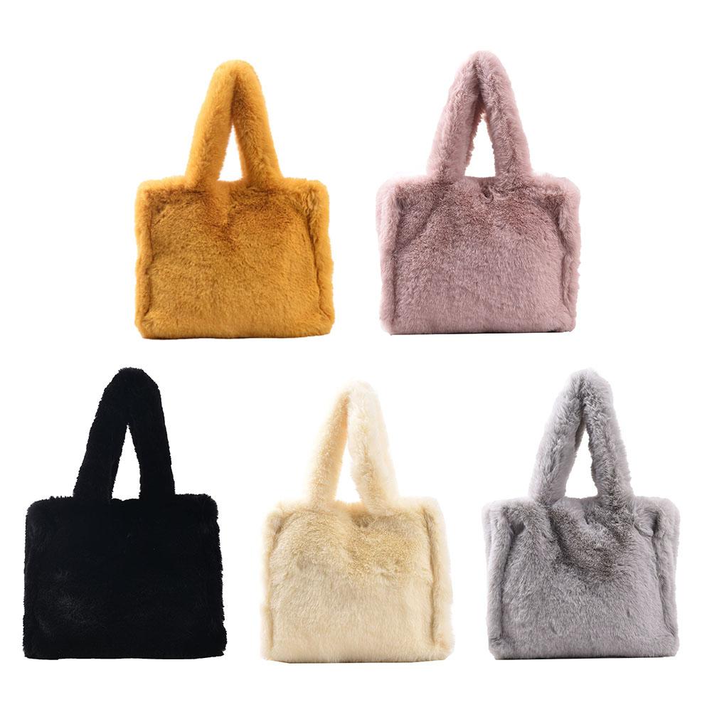 Cheap Plush Commute Bag Soft Autumn Winter Top-handle Bags Portable for ...
