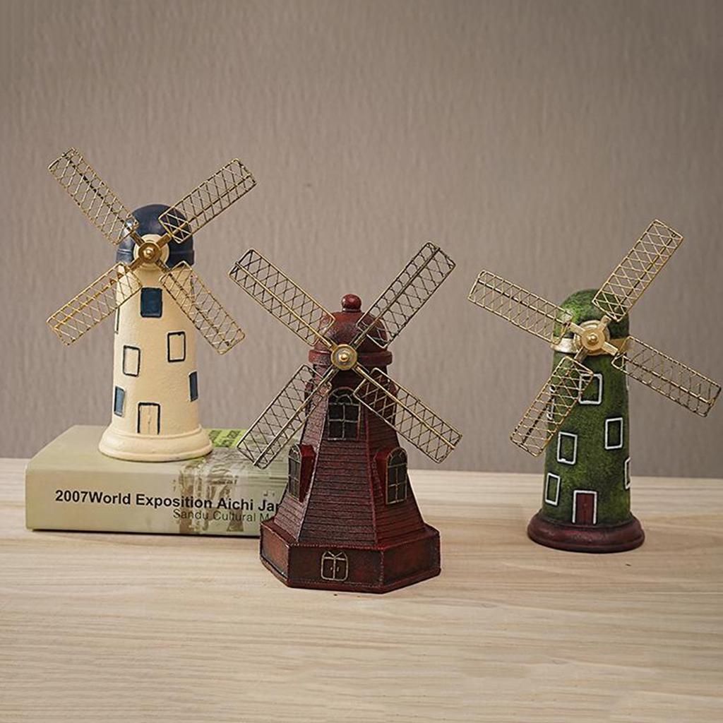 Resin Windmill Ornaments Piggy Bank Dutch Home Decor Ornament Red uygun ...