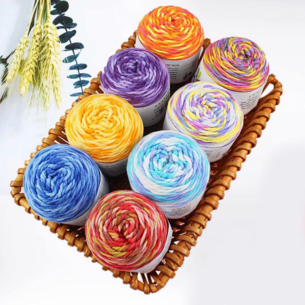 5 Strands Of Rainbow Diy Cotton Crochet Sweater Scarf Line Wool Thread ...