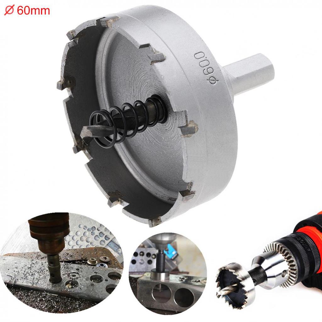 Buy 60mm Alloy Hole Opener Carbide Cutter Head HSS Drill Set Hole for ...