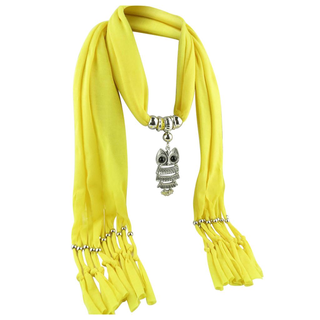 Buy Pendant Scarf With Tassel Rhinestone Jewelry Scarves For Women at ...