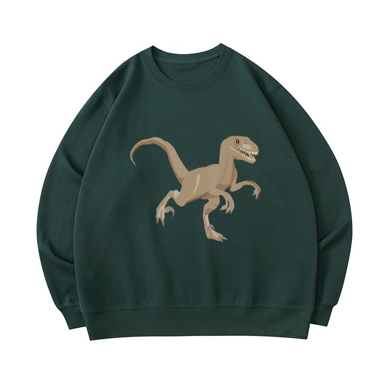 Buy Men's 300 GSM 100% Cotton Sweatshirt Raptor Dinosaur Print Street ...