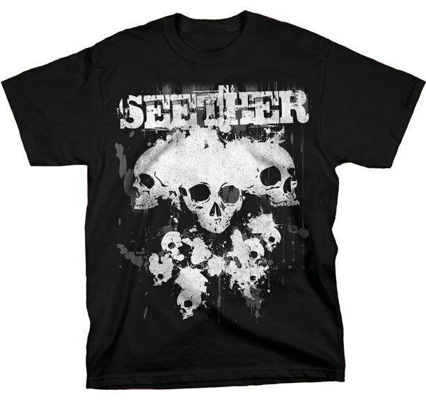Buy Seether Paint Skulls T-shirt S M L Xl 2Xl Soft Men Casual O-Neck T ...