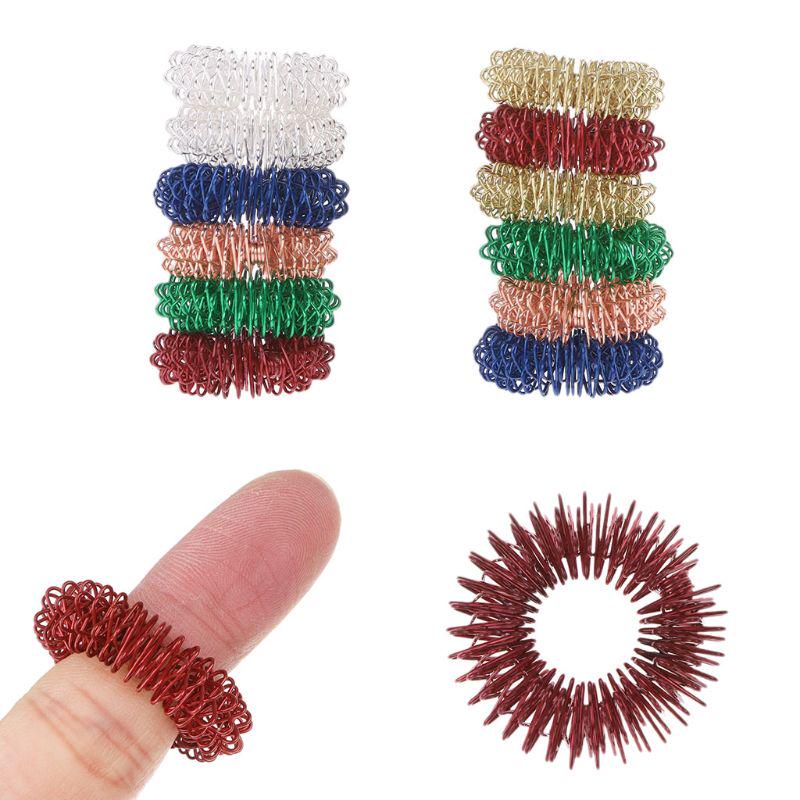 Buy 12PCS Spiky Sensory Finger Acupressure Ring Fidget Toy For Kids ...