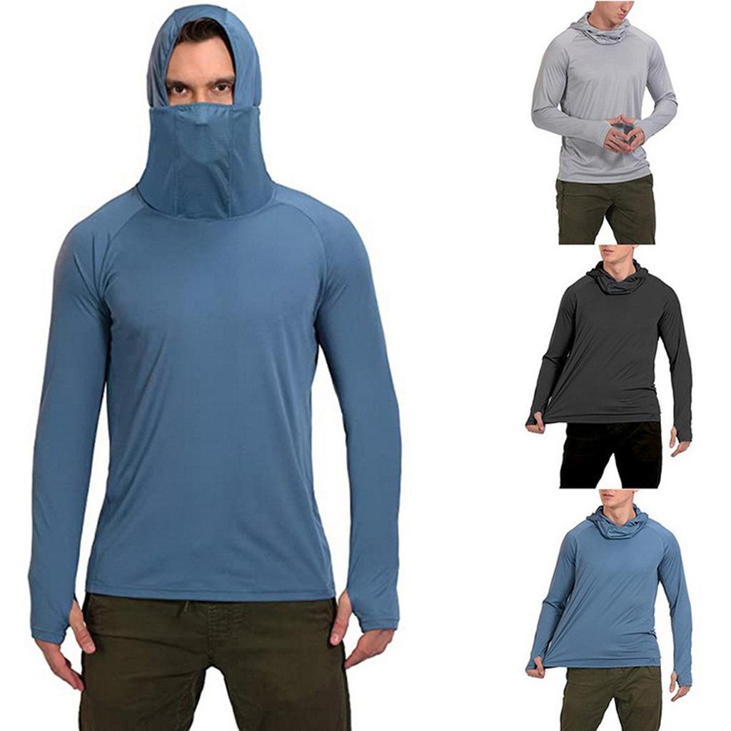 Fishing Shirts For Men Long Sleeve UV Sun Protection Tops Outdoor ...