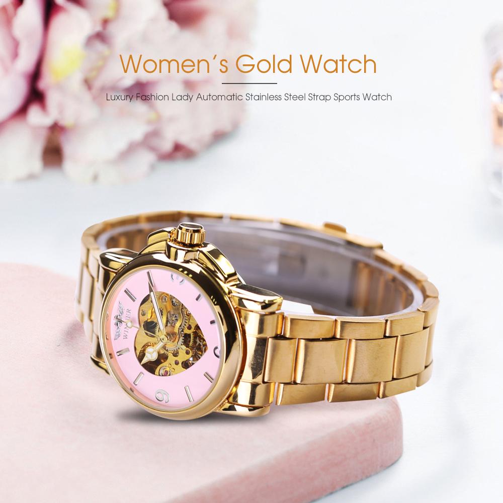 Buy Women Watch Female Mechanical Skeleton Wristwatch Fashion Stainless ...