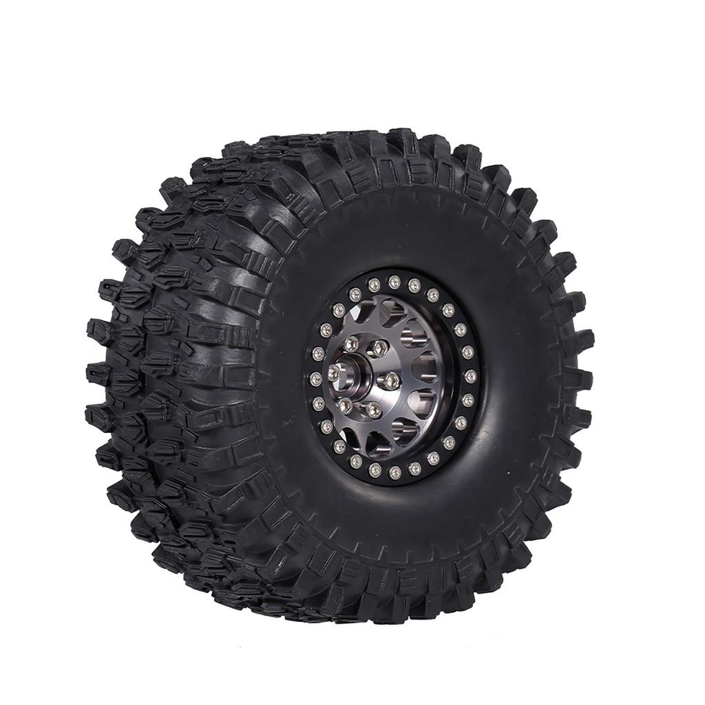 4PCS 1.9in Crawler RC Rubber Tires with Metal Rim for 1/10 RC Rock ...