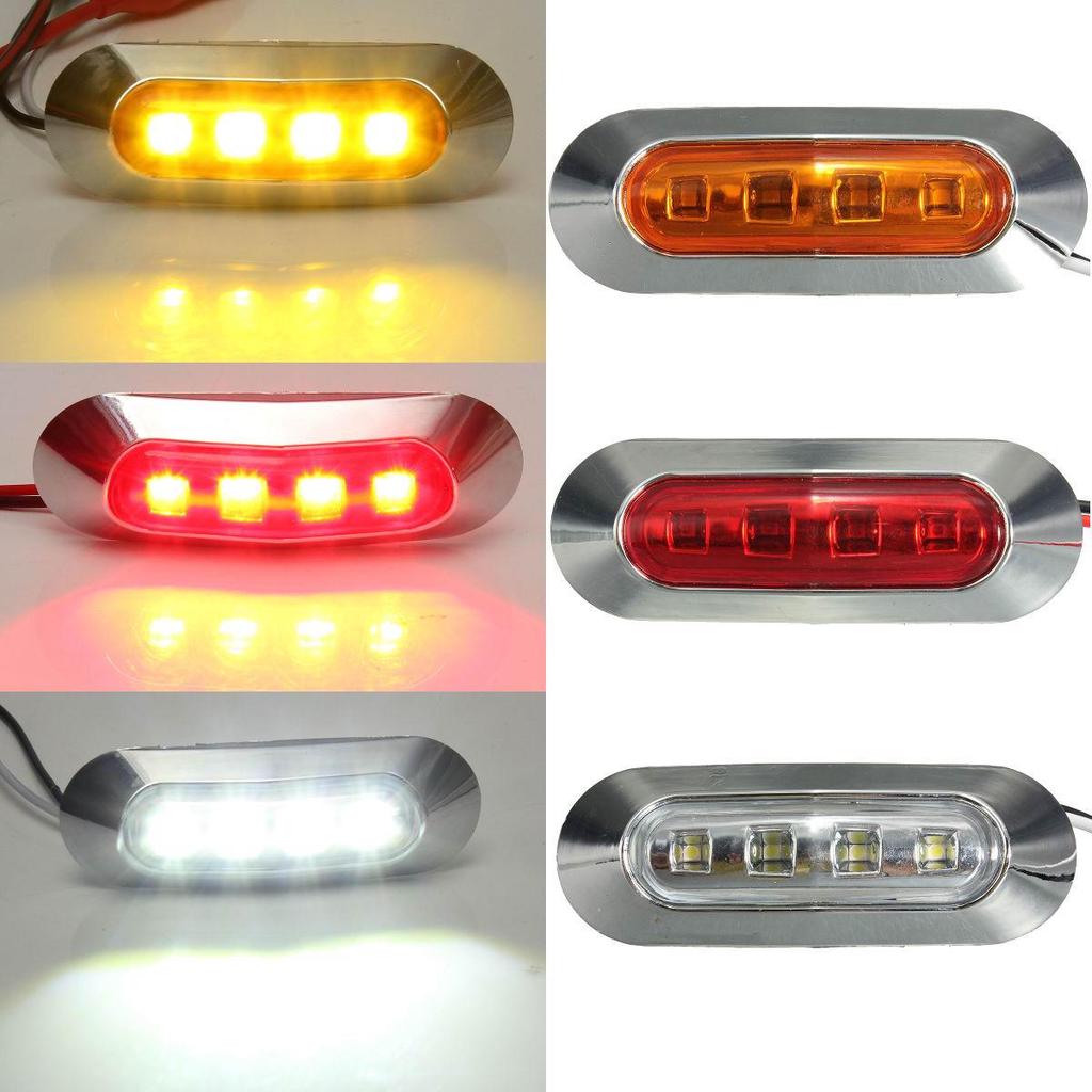 Buy 1 or 10pcs DC 10V-30V 12V 24V 4 LED Car Chrome Bezel LED Side ...