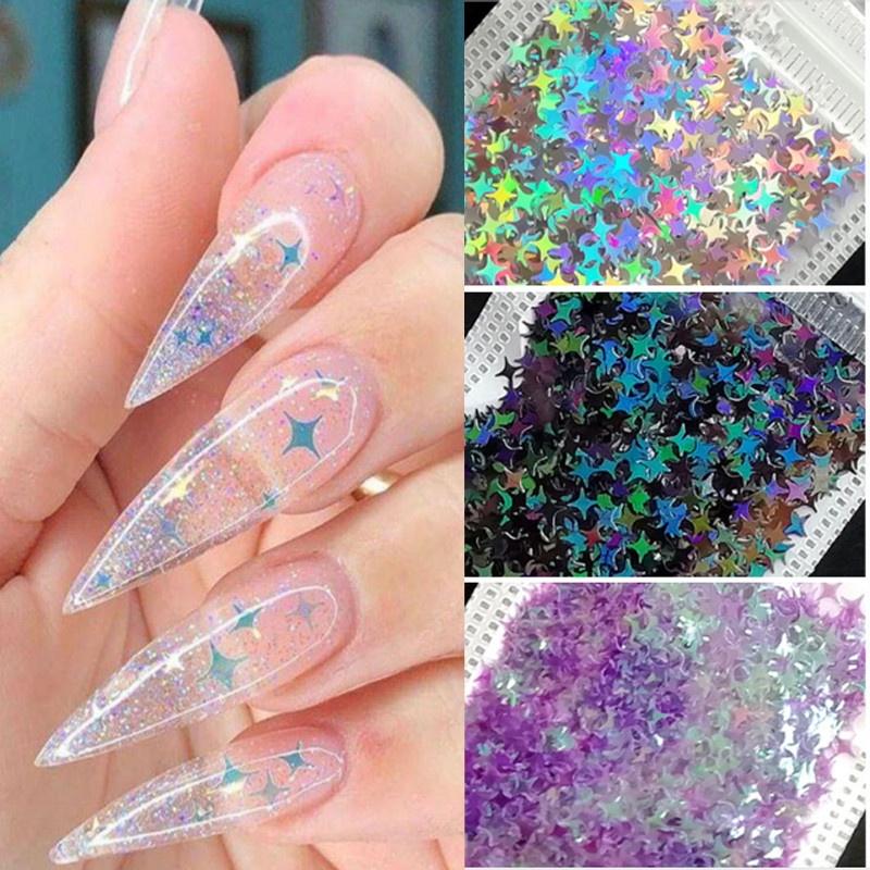 Satın alın 1 Bag Nail Holographic Spangles Glitters Sequins Triangle ...