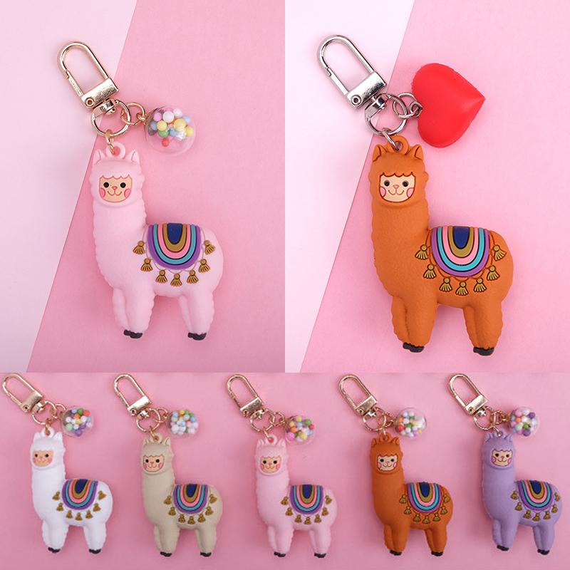 1PC Key Chain Holder Charms Alpaca Keychain Creative 3D Metal Clasp Bag ...
