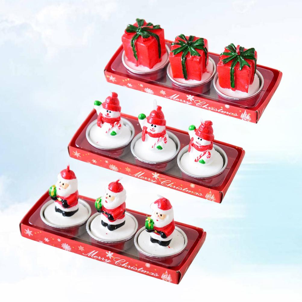 Buy 3Pcs Christmas Candle Ornaments Cartoon Cute Decoration Ornaments ...