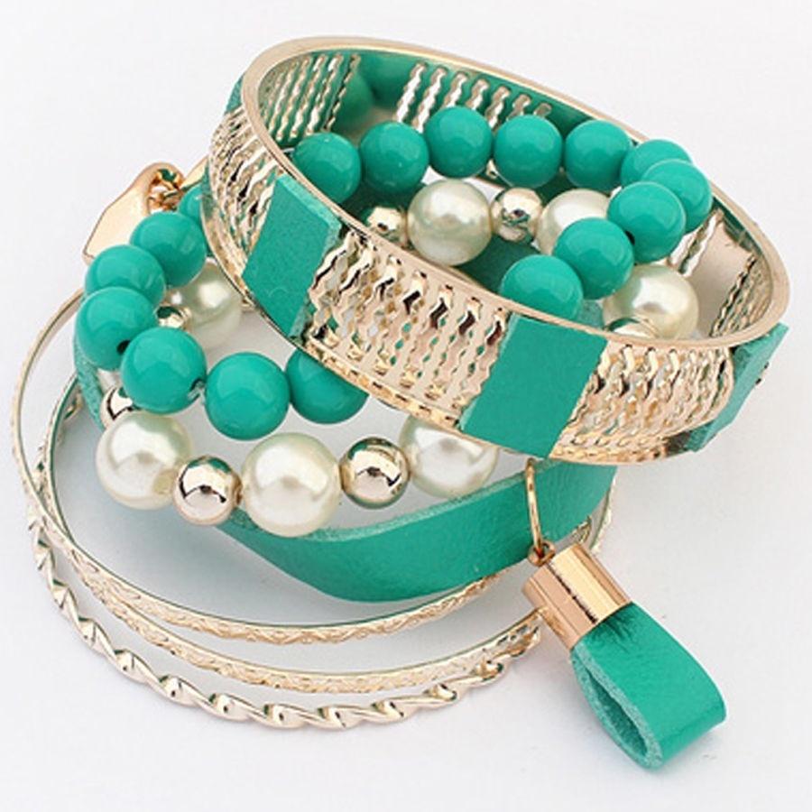 Vintage Wind Beaded Hand Woven Bracelet Folk Style Multilayer Lady Bib ...